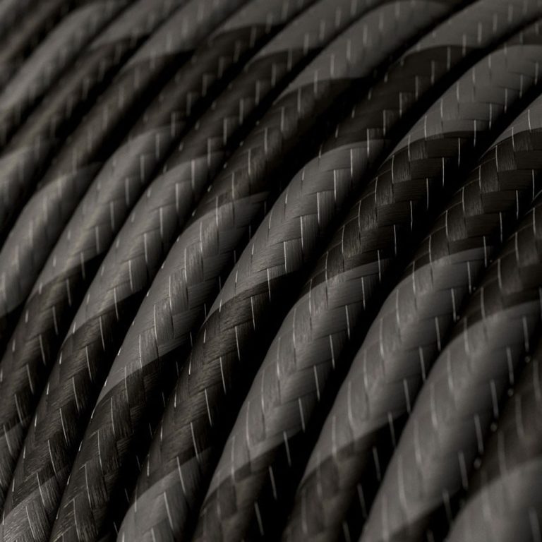 HD Graphite and Black Twist Round Fabric Cable 3 Core 4774537