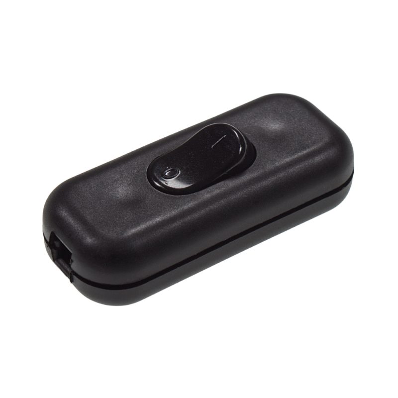 Double Pole 2A In Line Switch in Black - Lampspares